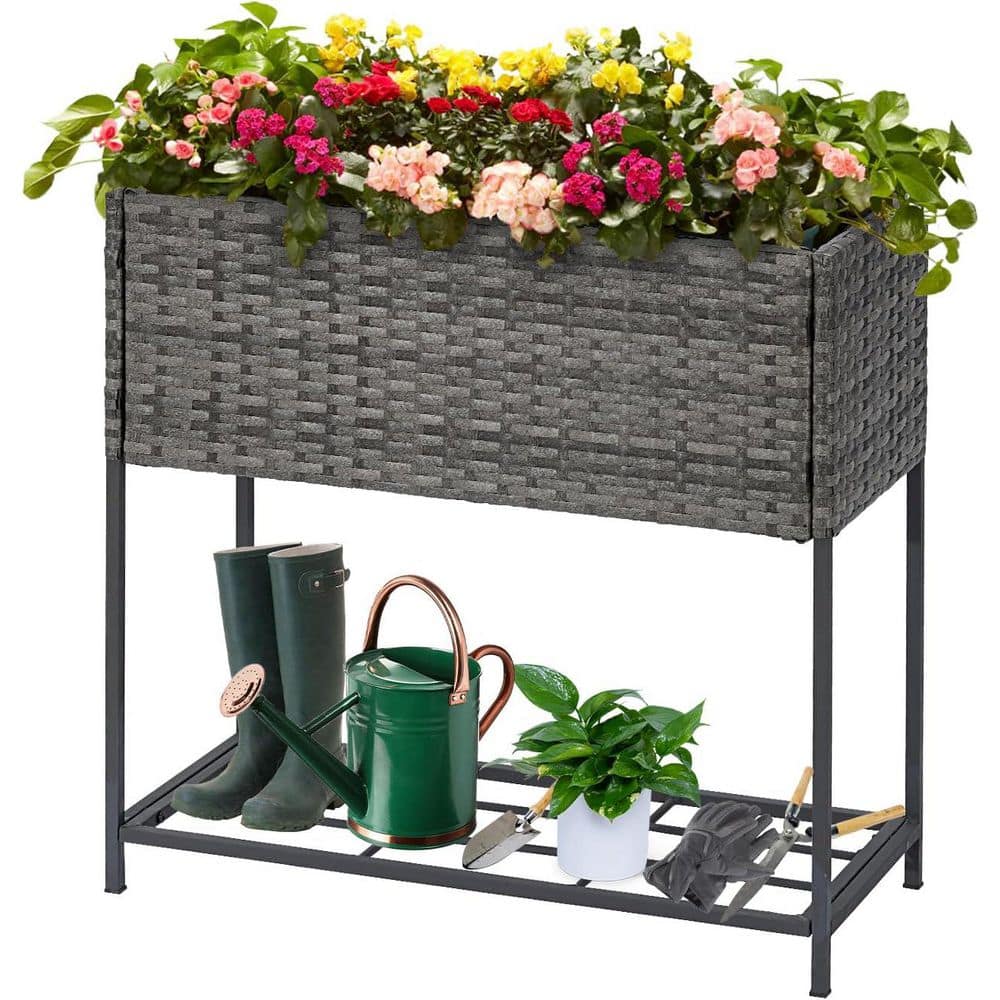 Oyezvary Wicker Planter Box with Removable Liner 27. 5in. L x 12in. W x ...