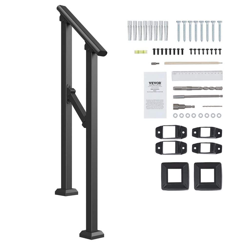Reviews for VEVOR Handrails for Outdoor Steps 1-2 Step Hand Rail Kit ...