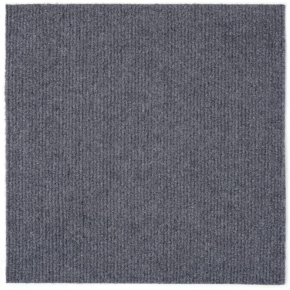 Black 12 in. x 12 in. Peel and Stick Carpet Tiles (12 Tiles/Case) rug ...