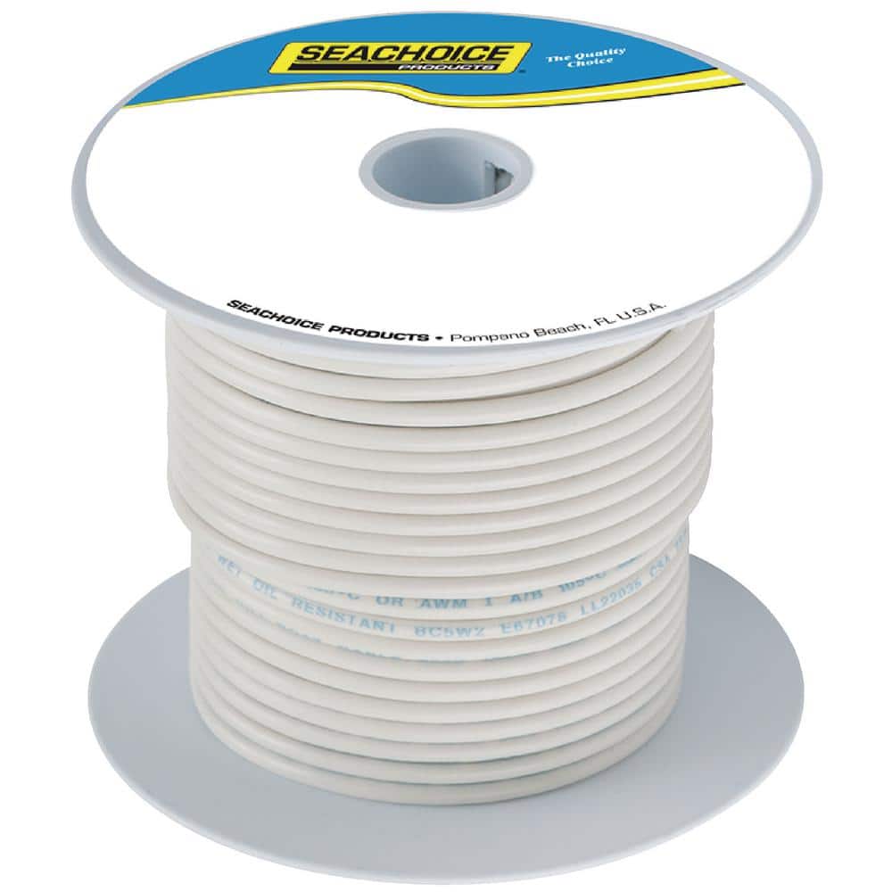Seachoice Tinned Copper Marine Wire, 10 AWG, White, 100 ft. 63069 - The ...