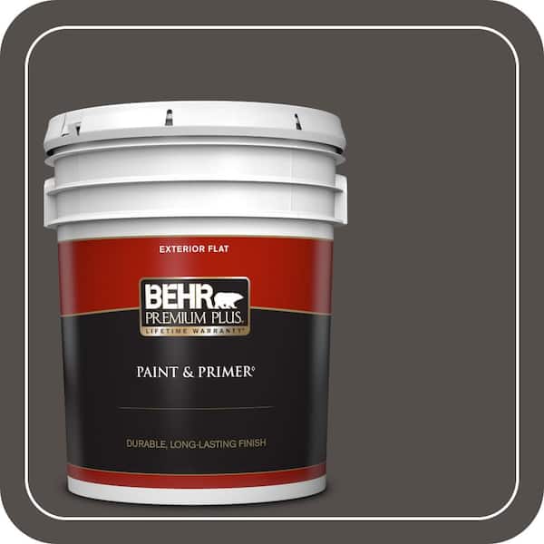 BEHR PREMIUM PLUS 5 gal. #PPU24-02 Berry Brown Flat Exterior Paint ...