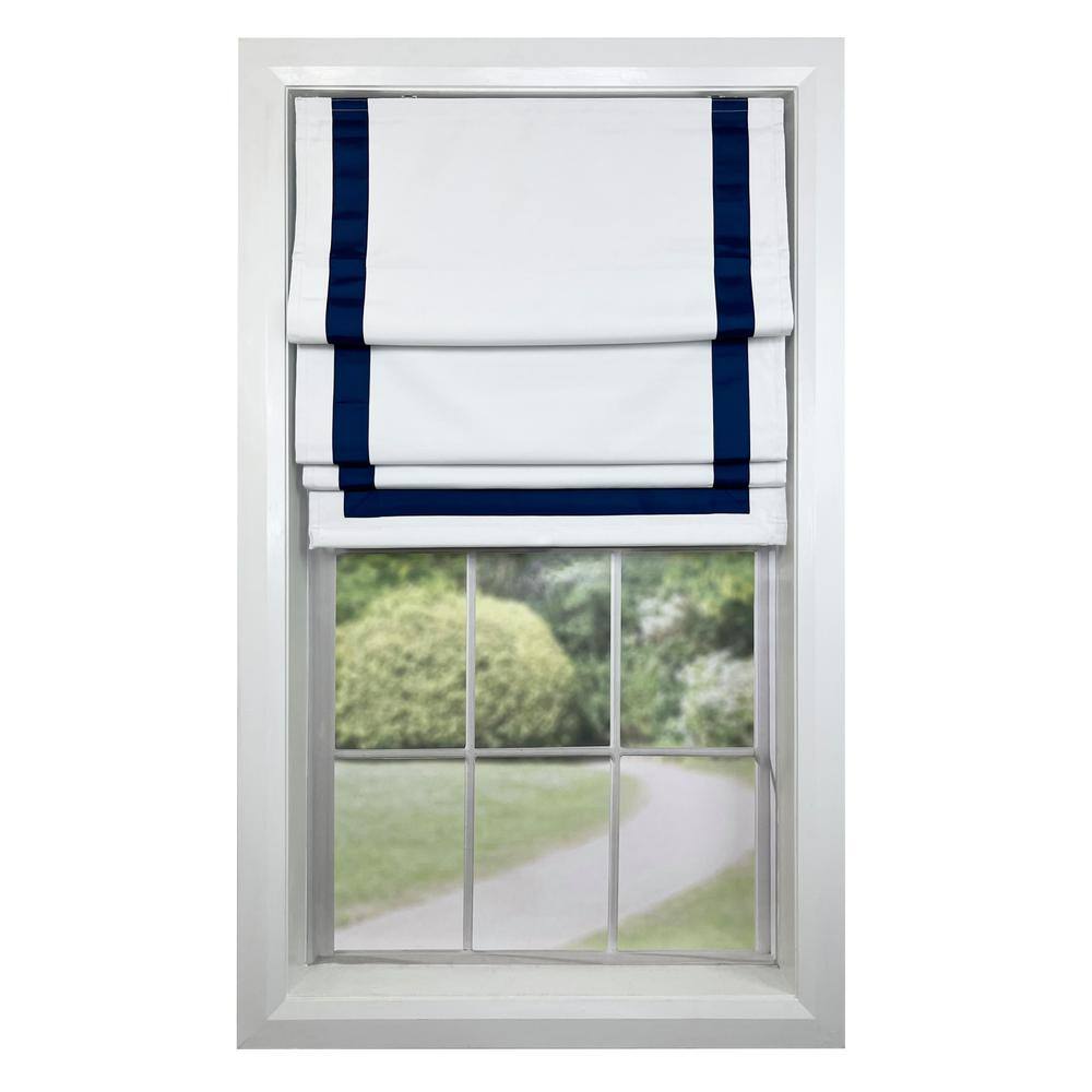 Versailles Home Fashions Navy Cordless Blackout Polyester Roman Shades ...
