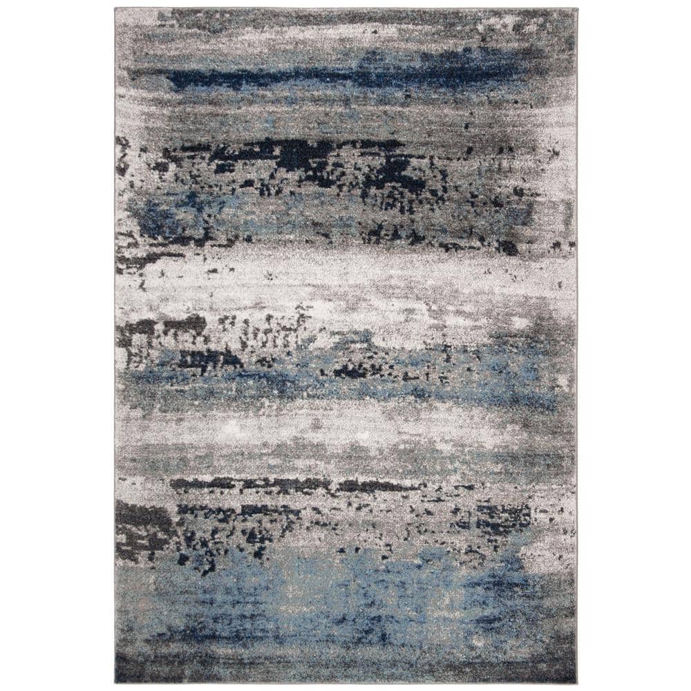 SAFAVIEH Galaxy Gray/Ivory 9 ft. x 12 ft. Abstract Area Rug GAL119F-9 ...