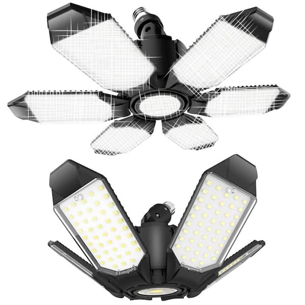 Lukyamzn LED Garage Light (2-Pack) 24000Lm Rotatable Shop Light 6500K ...