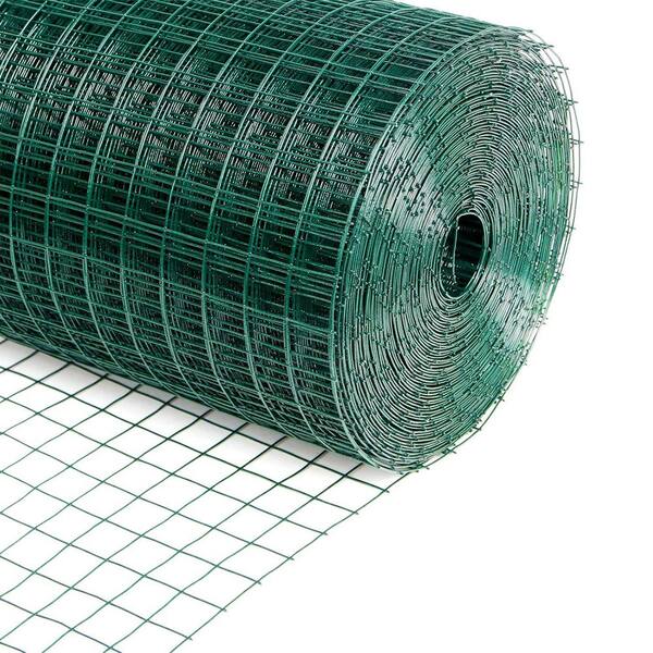 ATENGNES 12 in. x 80 ft. 19-Gauge 1 in. Green PVC Coated Hardware Cloth ...