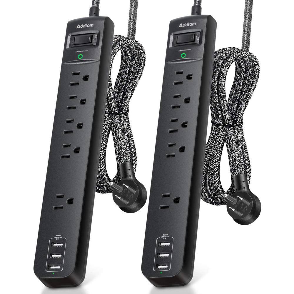 Lukyamzn 5-Outlet Widely Power Strip Surge Protector Overload with 3 ...