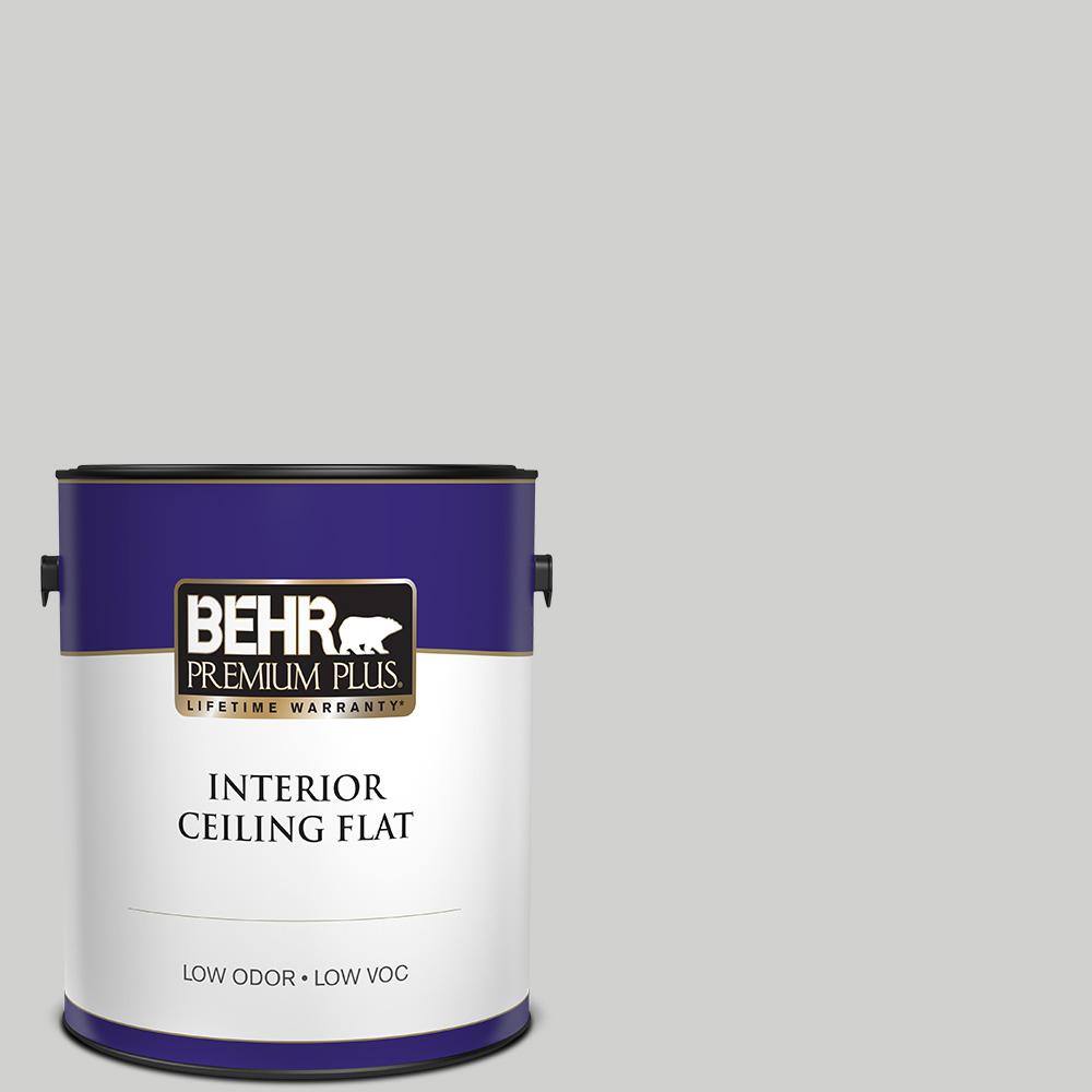 BEHR PREMIUM PLUS 1 gal. #N520-1 White Metal Ceiling Flat Interior ...