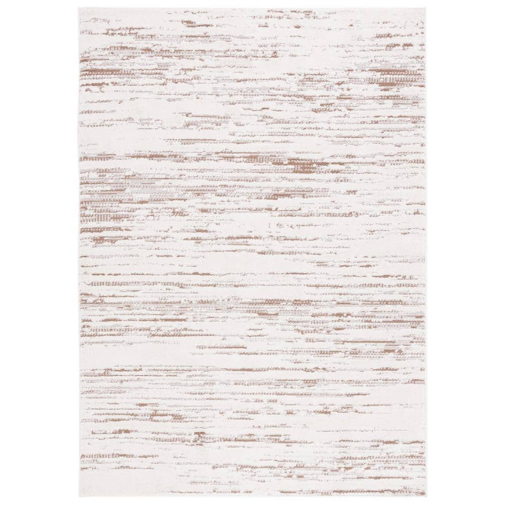 SAFAVIEH Alamo Taupe/Ivory 4 ft. x 6 ft. Horizontal Transitional Area ...