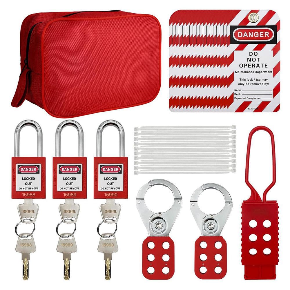 Vrbgify 42-Pieces Electrical Switch Lockout Tagout Kit OSHA Compliant ...