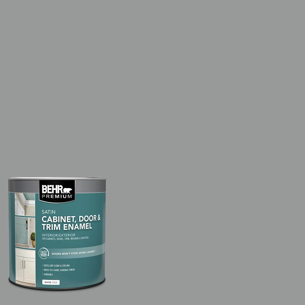 BEHR PREMIUM 1 qt. #MS-82 Cobblestone Grey Satin Enamel Interior ...