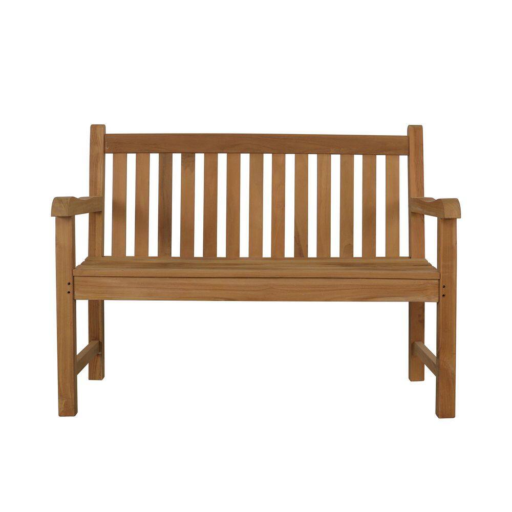 Yardgrace 47.22 in. Natural Teak Wood Outdoor Bench Chair BSHCG0001011 - The Home Depot
