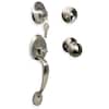 Premier Lock Satin Nickel Single Cylinder Door Handleset with Deadbolt ...