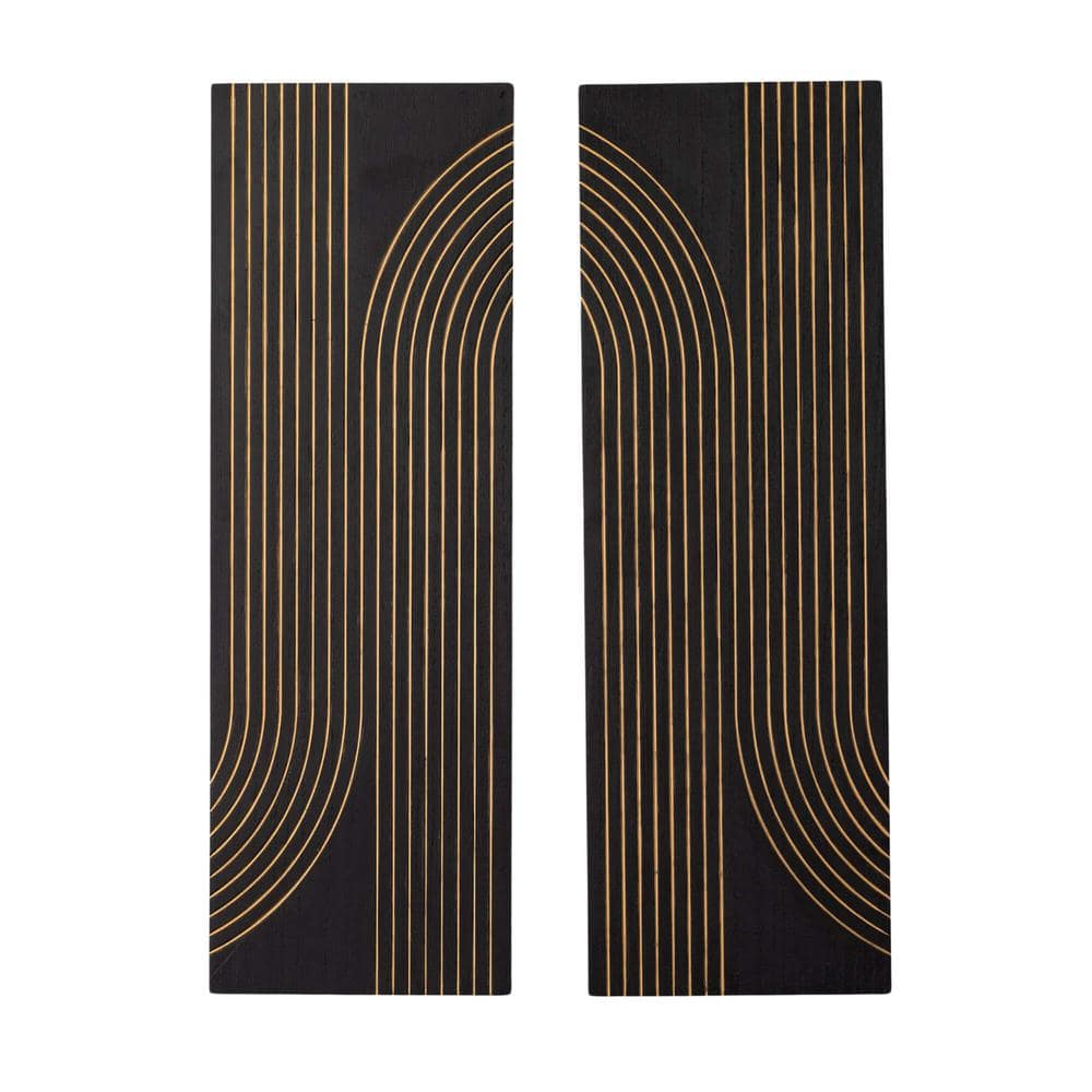 SULLIVANS 35.5 in. Modern Rectangle Decorative Sign Set of 2, Wood ...