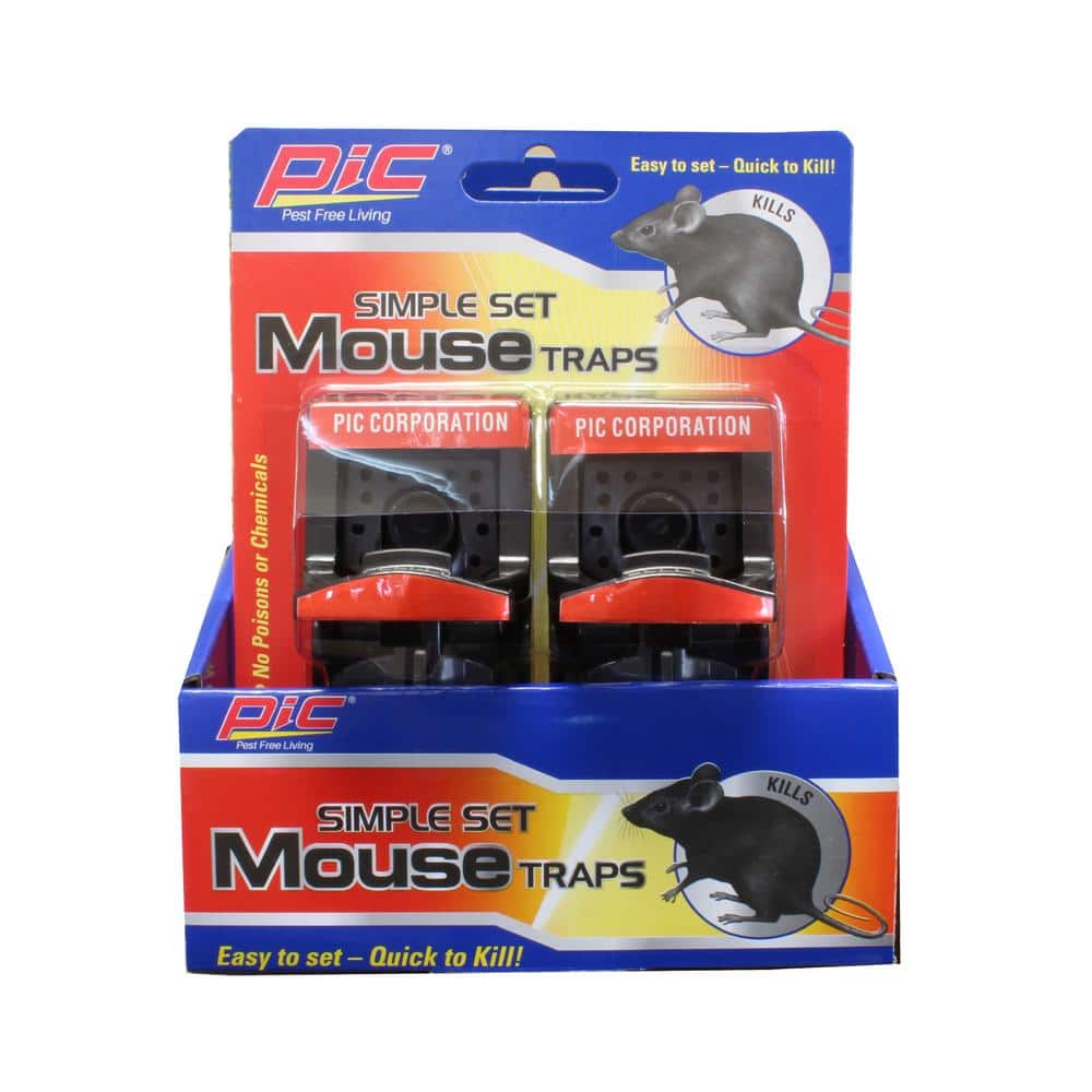 PIC Simple Set Mouse Trap (12-Pack) PMT-2-H PIC Simple Set Mouse Trap (12-Pack) PMT-2-H