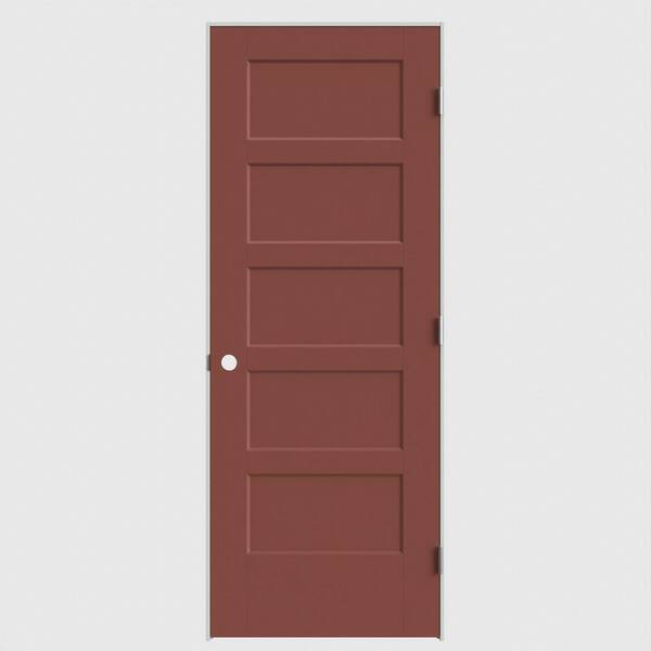 Masonite 30 in. x 80 in. 5-Panel Bayshore Left-Hand Hollow Red Bluff ...