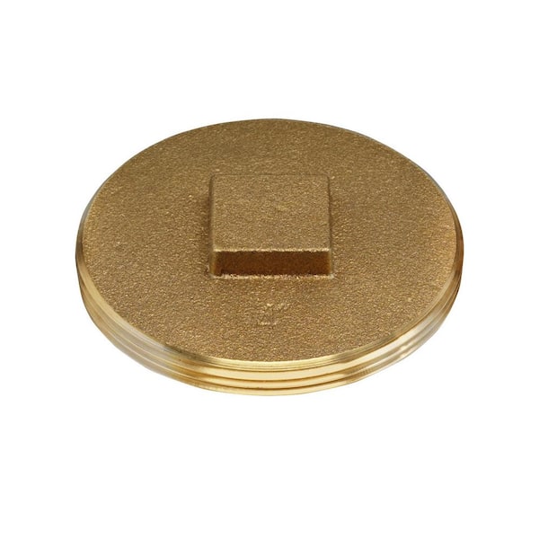 Oatey 4 in. Brass Threaded Cleanout Plug 42374 - The Home Depot