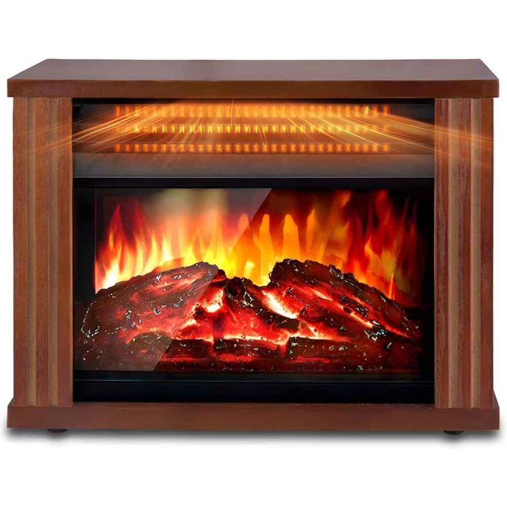 1500W Space Heater Fireplace with 3D LED Flame, Double Safety ...