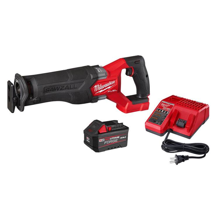 Milwaukee M18 FUEL 18-V Lithium-Ion Brushless Cordless Sawzall Reciprocating Saw Kit with (1 ...