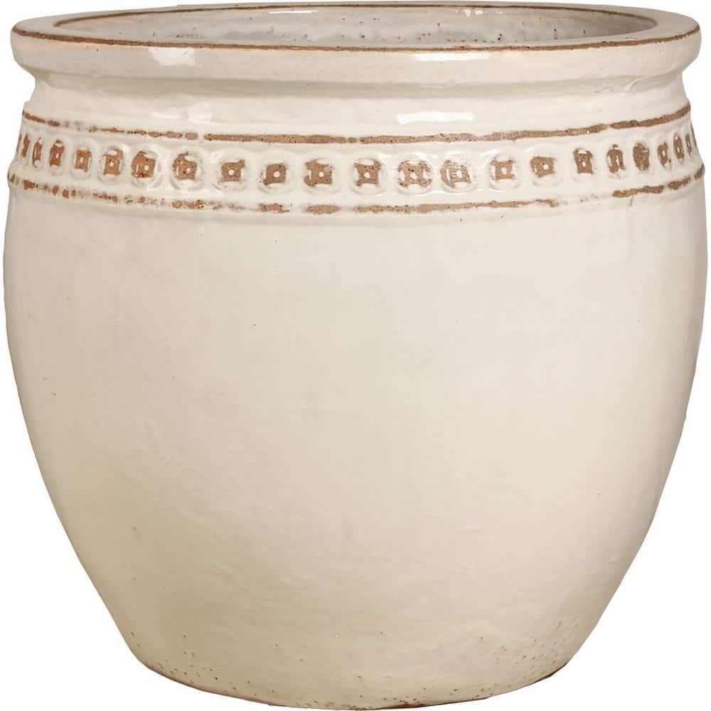 19 in. Antique White Ceramic Coin Pot DG-122C-AW - The Home Depot