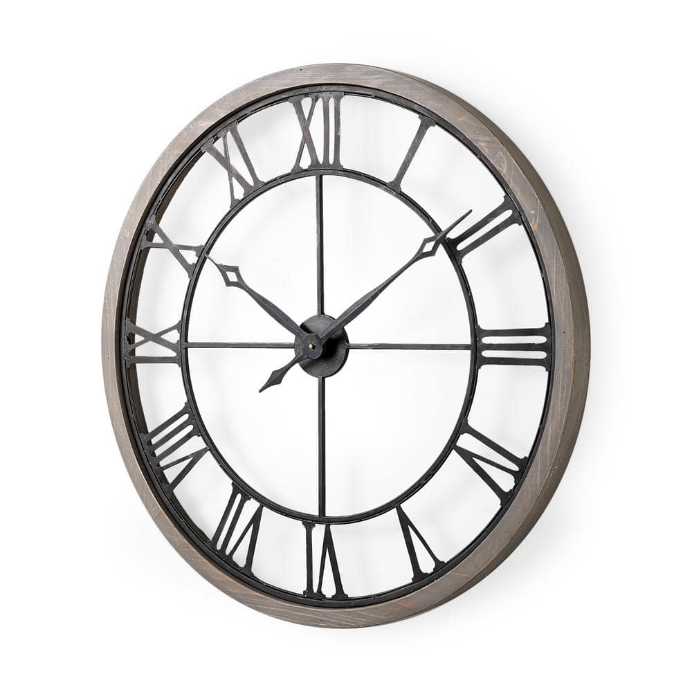 Mercana Mething Gray 31.5 in. Large Farmhouse Wall Clock 69348 - The ...
