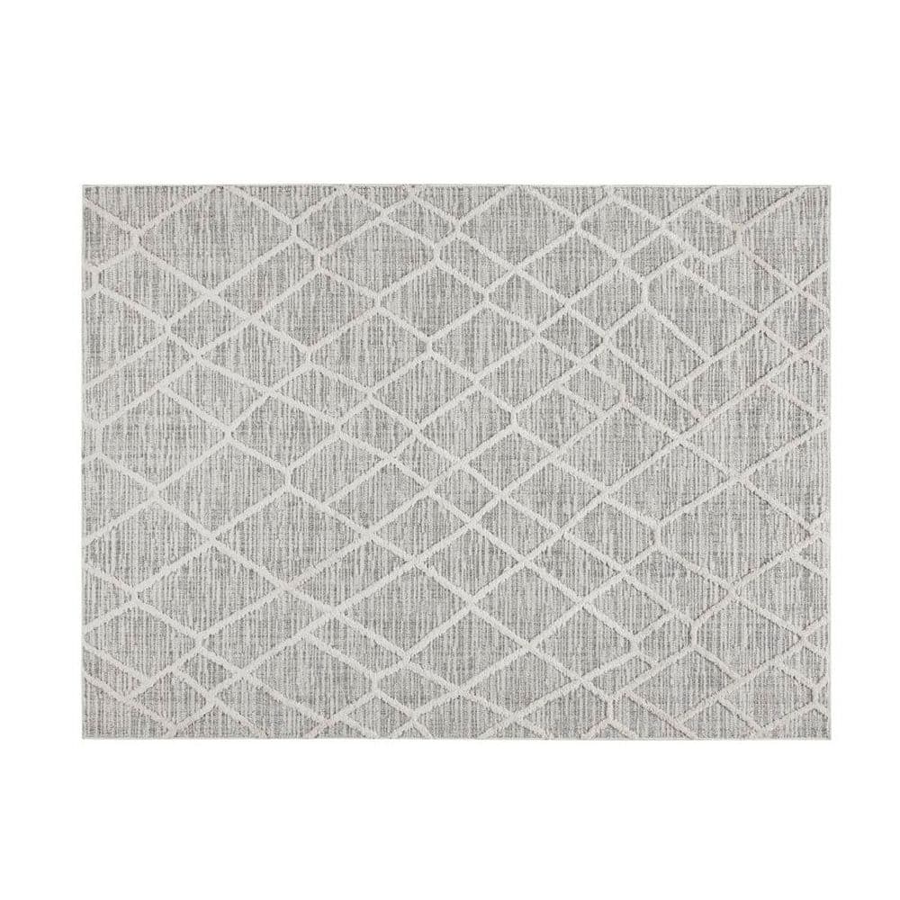 7 ft. x 5 ft. Gray+Cream Terni Pebble Indoor Area Rug DJYC-B03597922 ...