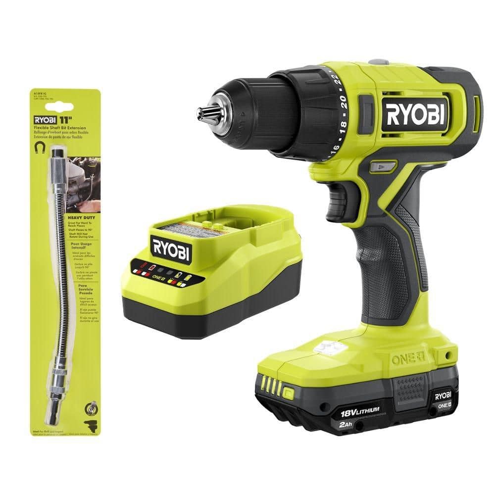 RYOBI ONE+ 18V Cordless 1/2 in. Drill/Driver Kit with 1.5 Ah Battery ...