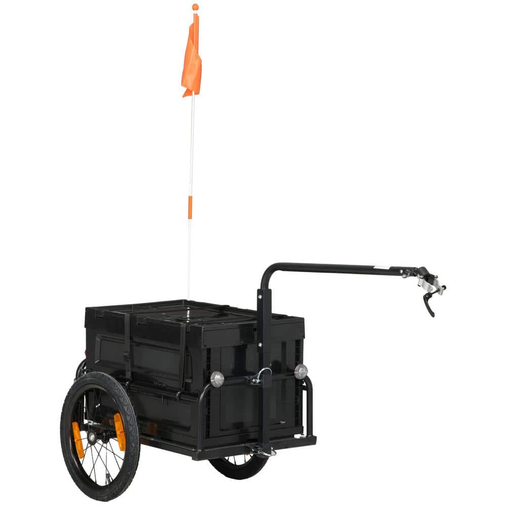 Aosom 57 in. x 24 in. x 32 in. H Bike Cargo Trailer, Bicycle Trailer ...