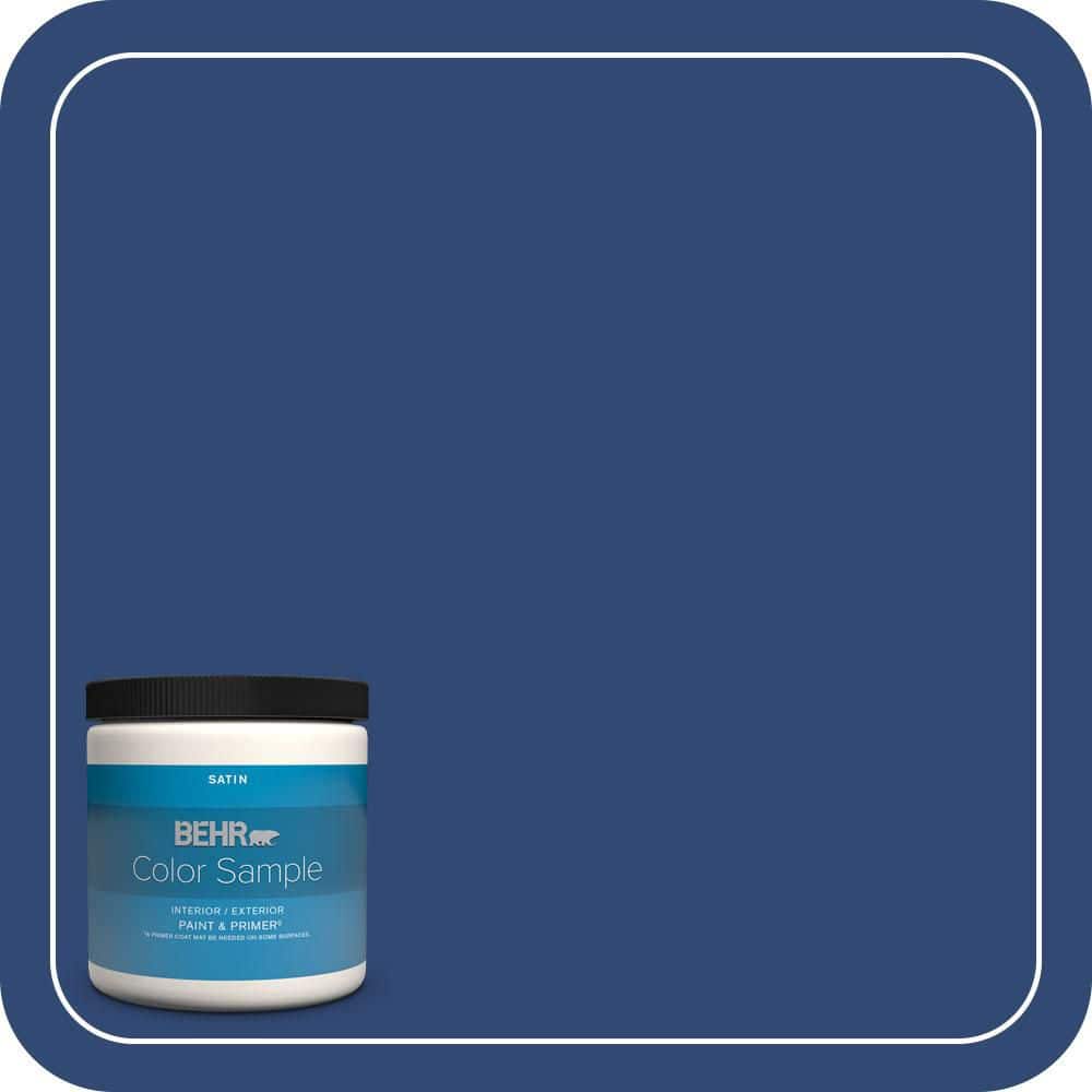 BEHR PREMIUM PLUS 8 oz. #S-H-580 Navy Blue Satin Enamel Interior ...