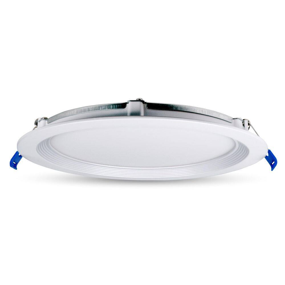 Leviton 8 in. Round Baffle Slim Integrated LED Recessed Downlight, 1500 ...