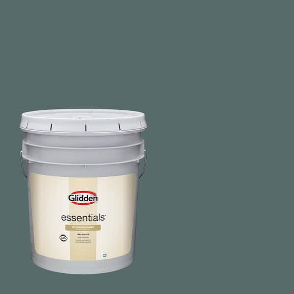Glidden Essentials 5 gal. PPG1145-6 Juniper Berry Satin Exterior Paint ...