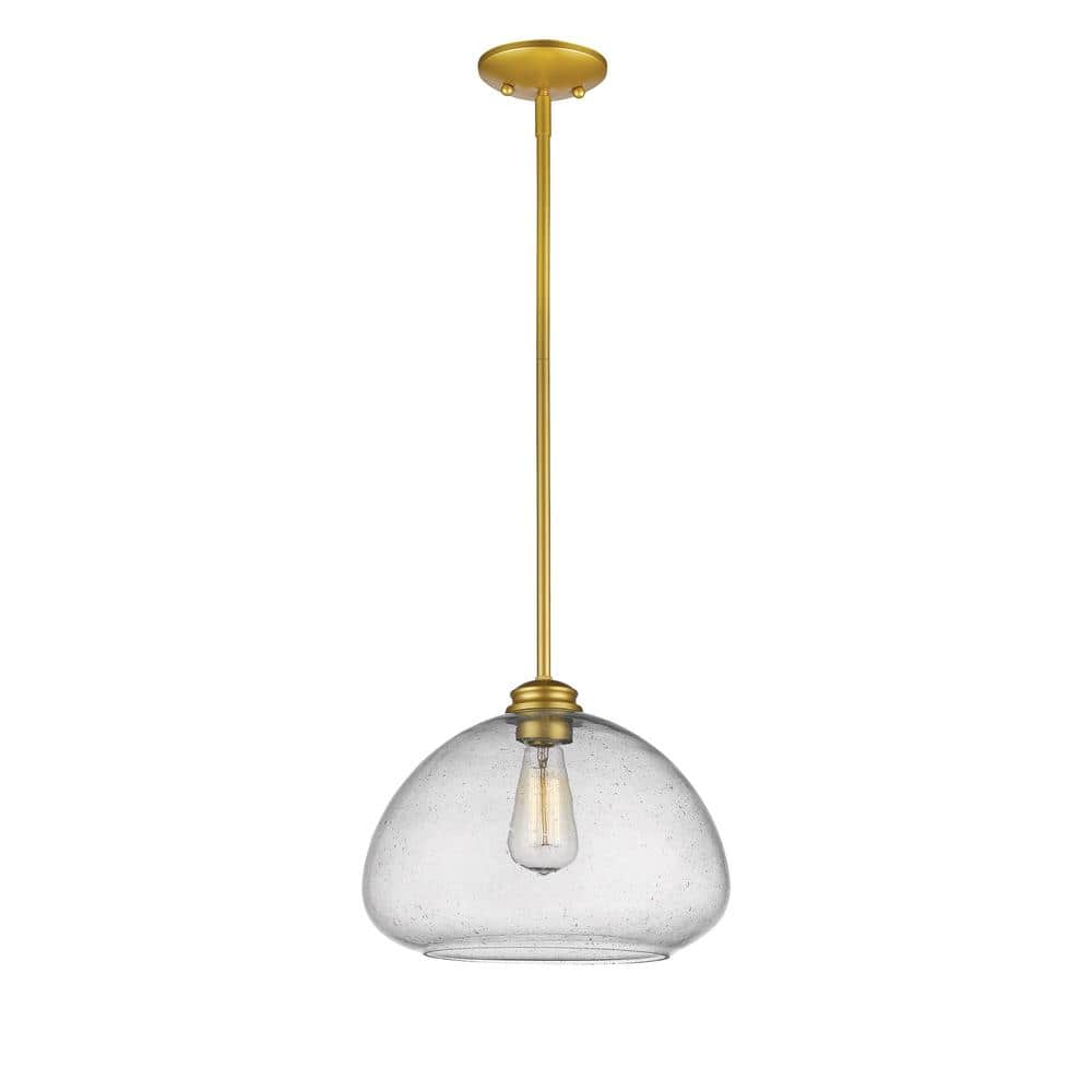 Filament Design Amonte 1-Light Satin Gold Pendant with Clear Seedy ...