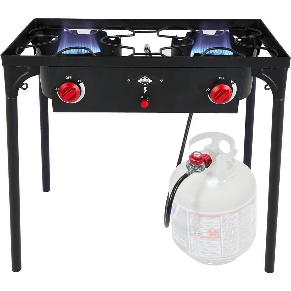 HIKE CREW Double-Burner 150,000 BTU Gas Camping Stove, Portable Propane ...