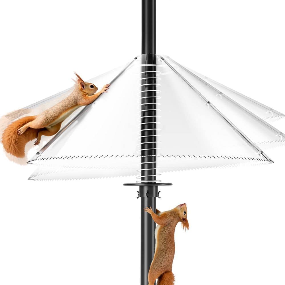 OGETFUUR 19 in. Round PC Squirrel Baffle for Bird Feeder Pole with ...