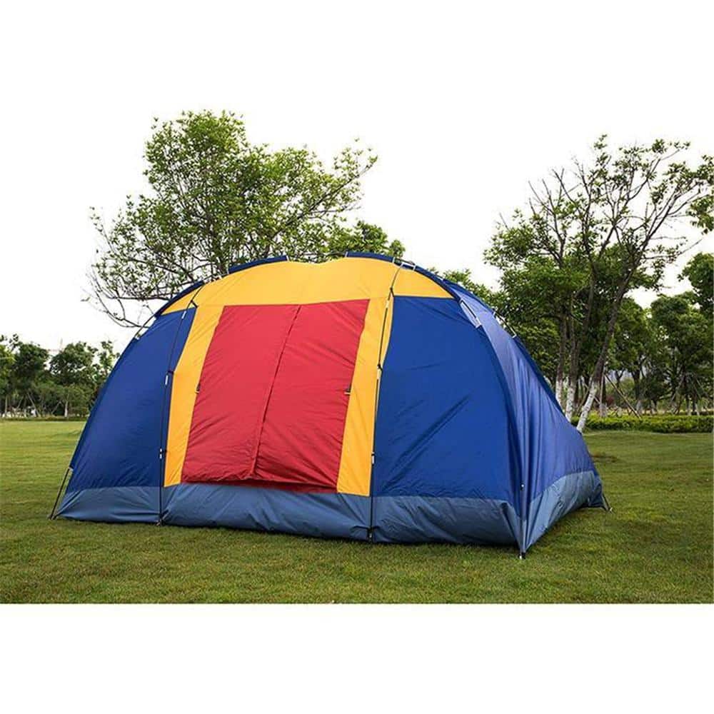 Afoxsos 6-Person/8-Person Outdoor Blue Waterproof Tent Easy-Setup ...