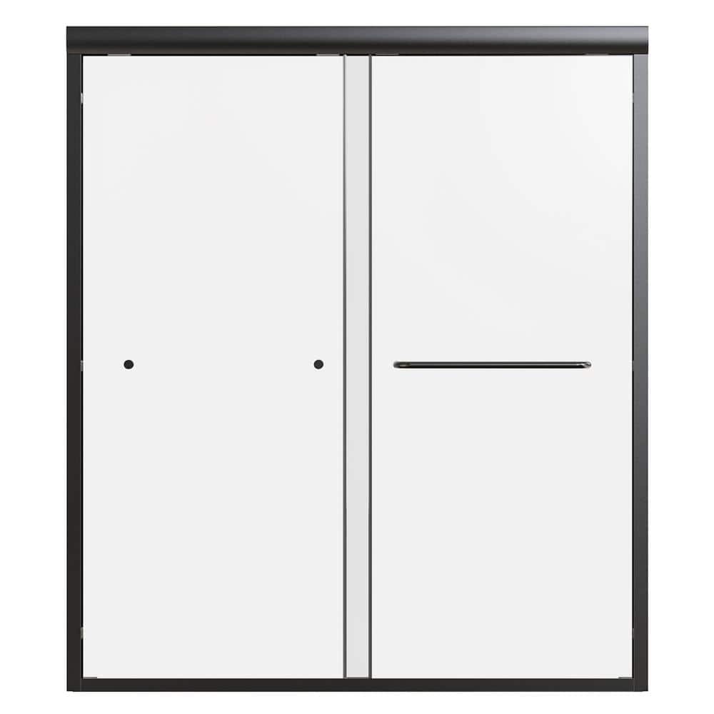 WetBase 56-60 in. W x 72 in. H Double Bypass Sliding Framed Shower Door ...