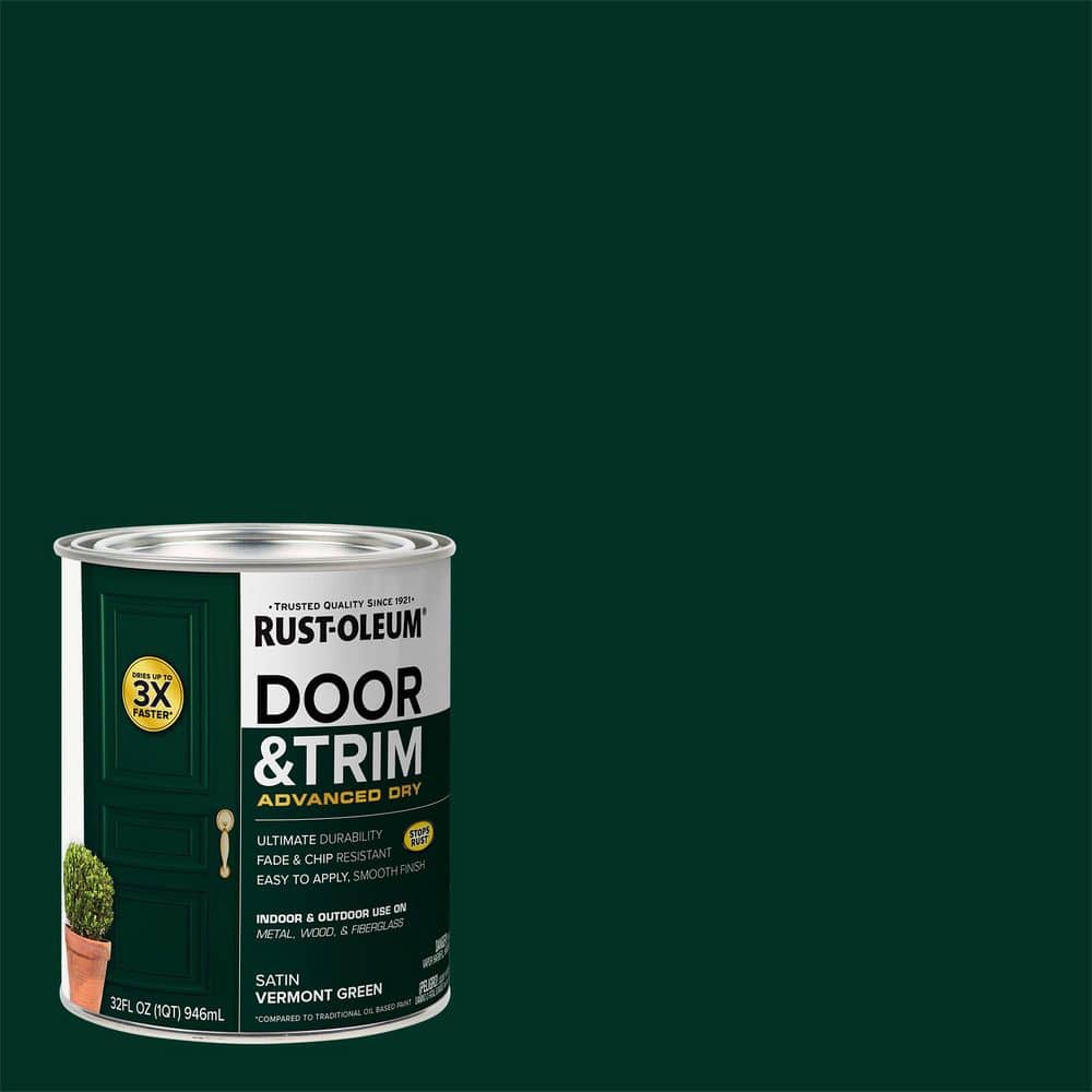 Rust-Oleum Stops Rust 1 qt. Satin Vermont Green Door Paint 376514 - The ...