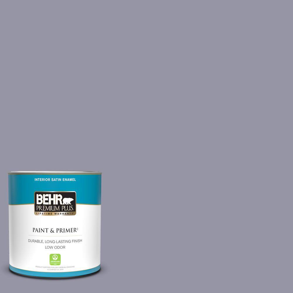 BEHR PREMIUM PLUS 1 qt. #640F-5 Ash Violet Satin Enamel Low Odor ...
