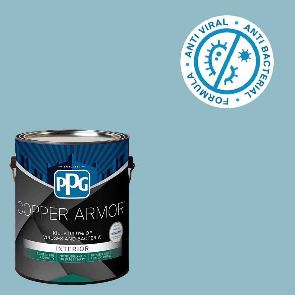 COPPER ARMOR 1 gal. PPG1150-4 Kingston Aqua Semi-Gloss Antiviral and ... COPPER ARMOR 1 gal. PPG1150-4 Kingston Aqua Semi-Gloss Antiviral and ...