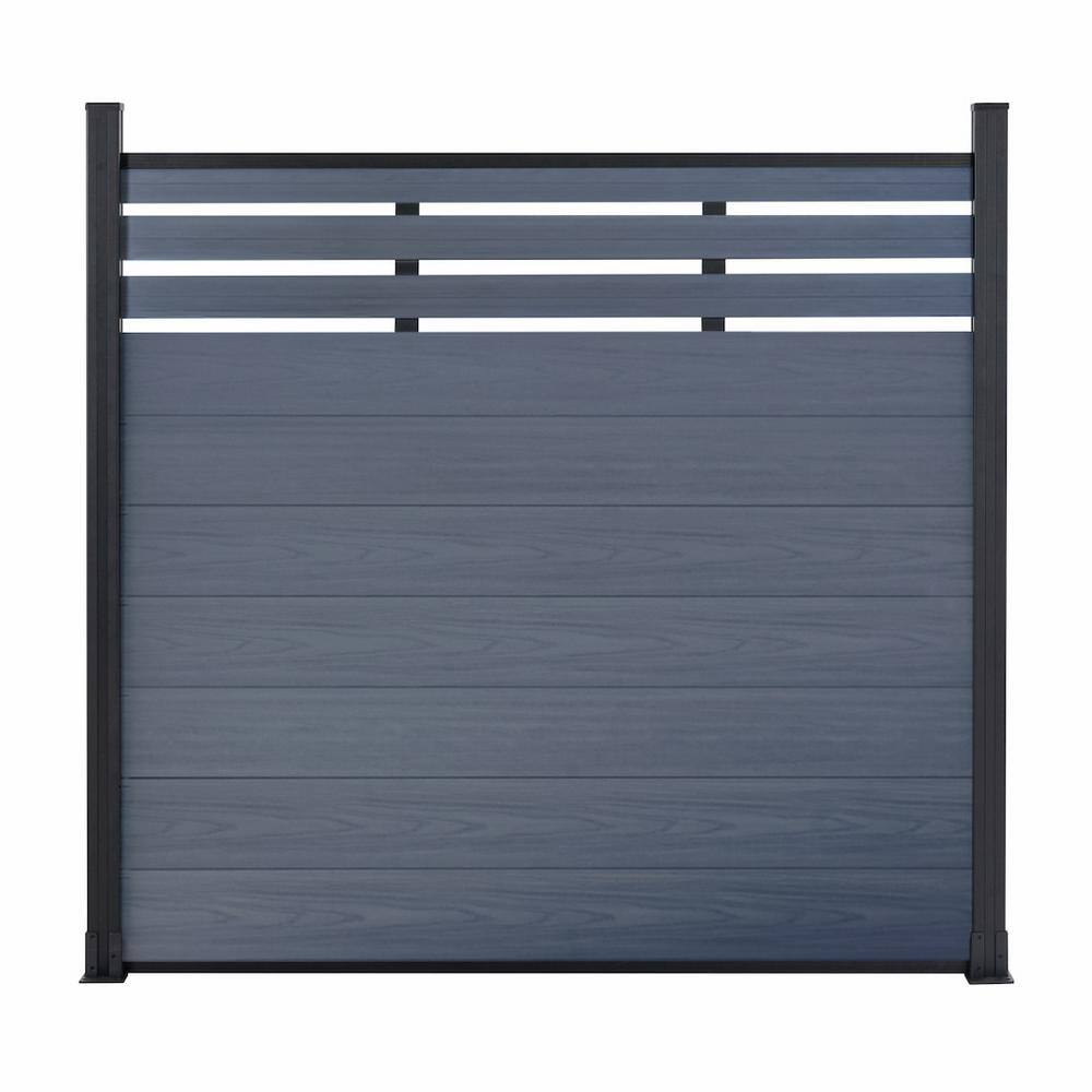 mondaria Garden Fence Board 6 ft. H x 6 ft. W Grey Composite Fence ...