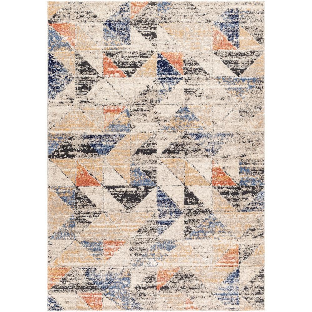 Livabliss Liebe Blue/Multi Chevron 8 ft. x 10 ft. Indoor Area Rug ...