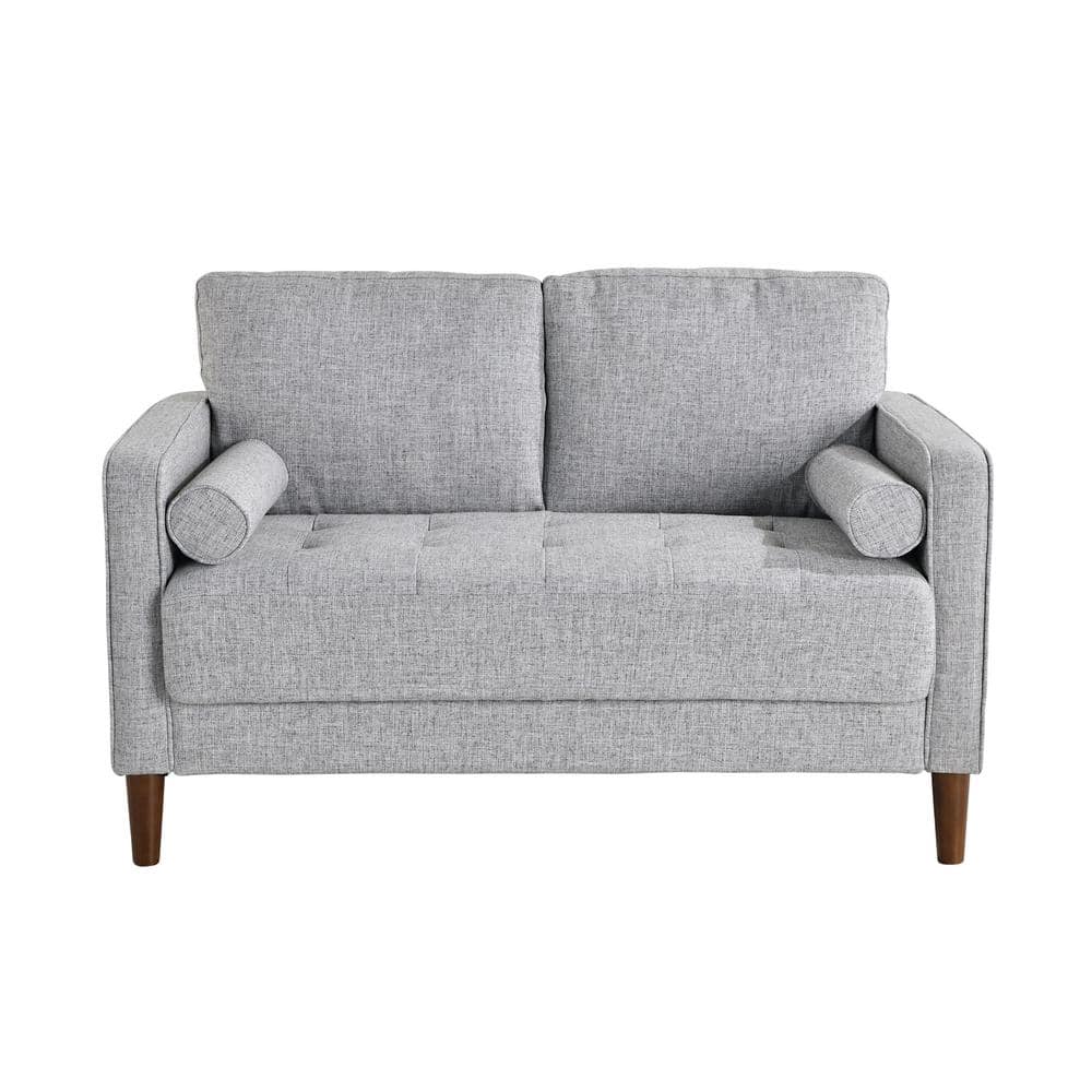 Lifestyle Solutions Lillith 51.6 in. Light Gray Tufted Polyester 2 ...