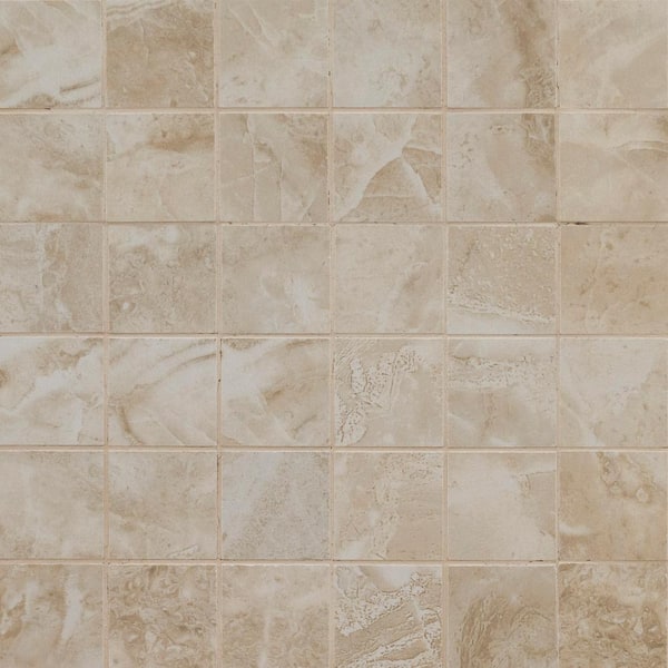 MSI Cancun Beige Square 12 in. x 12 in. Matte Ceramic Mesh-Mounted ...
