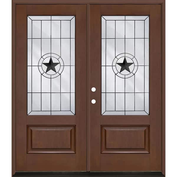 Steves & Sons Regency 72 in. x 80 in. 3/4L Alamo Glass RHOS Chestnut ...