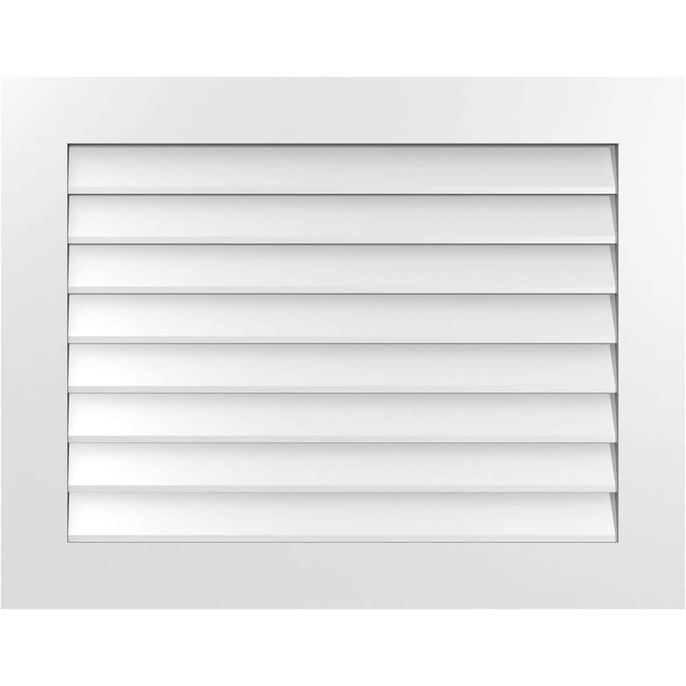 Ekena Millwork 36" x 28" Rectangular White PVC Paintable Gable Louver ...