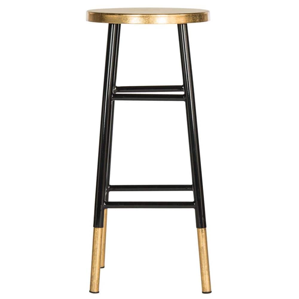 SAFAVIEH Emery 30 in. Black/Gold Bar Stool FOX3230C - The Home Depot