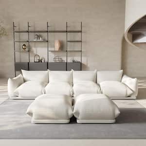 Magic Home 102 in. Square Arm Oversized 3-Piece L-shaped Corduroy ...