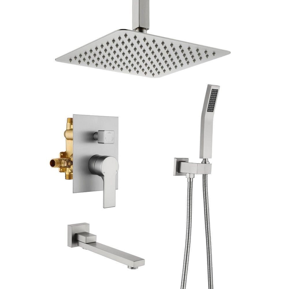Miscool Single Handle 1-Spray 3-Way Tub and Shower Faucet 2.5 GPM ...