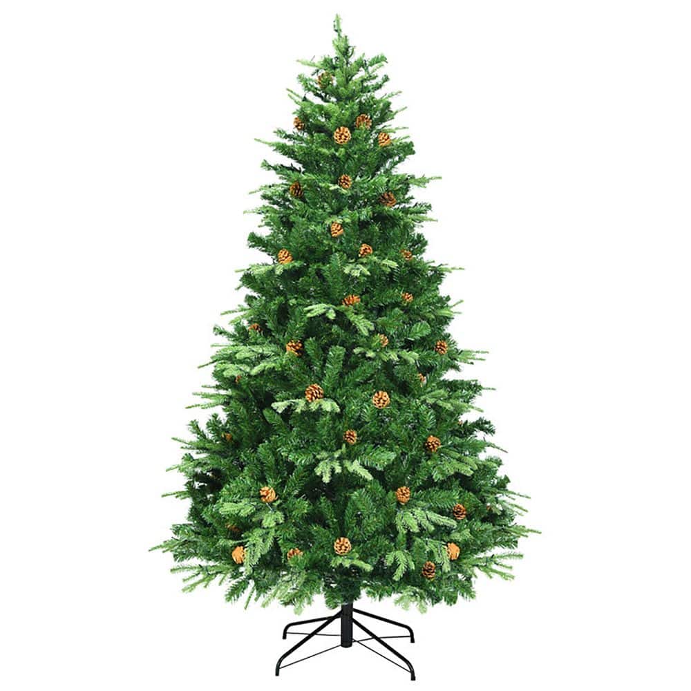 Boyel Living 7.5 ft. Unlit Artificial Christmas Tree with Pine Cones BL ...