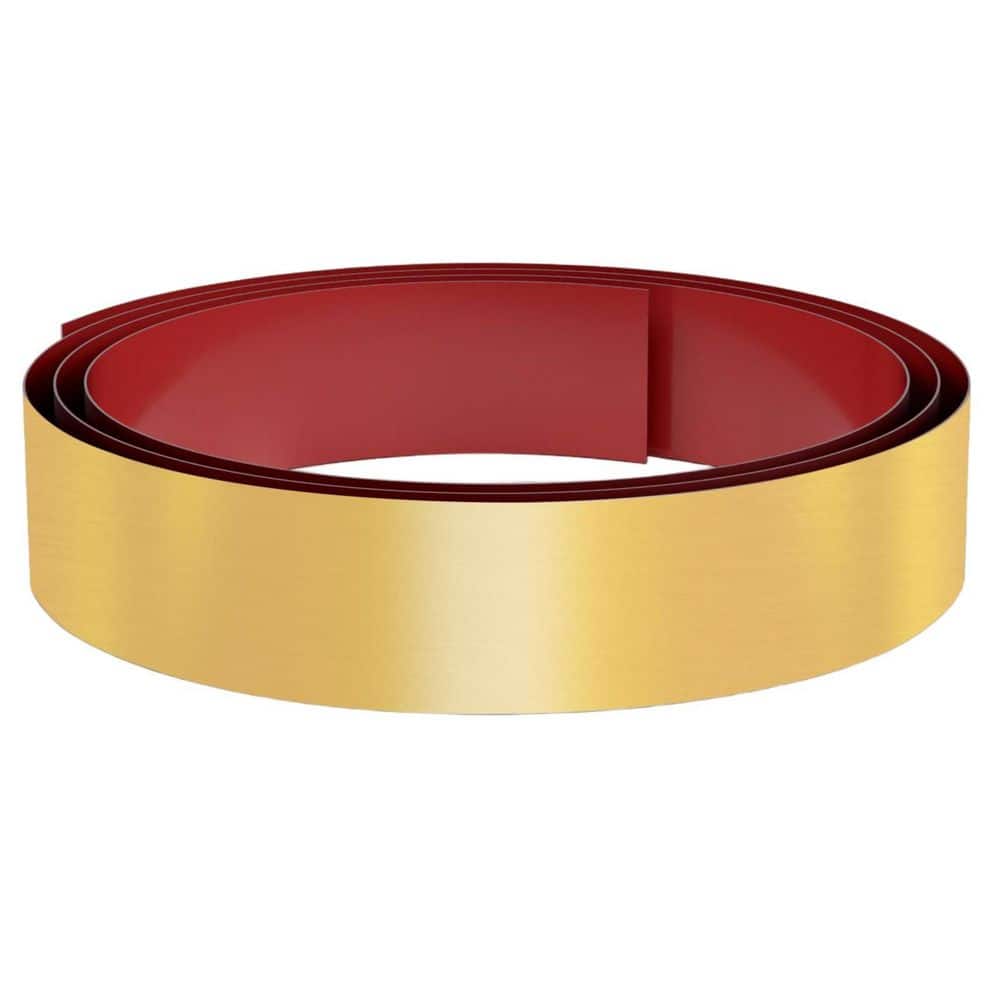 Wudkey 102 in. W x 4 in. H Stainless Steel Gold Toe Kick Baseboard ...