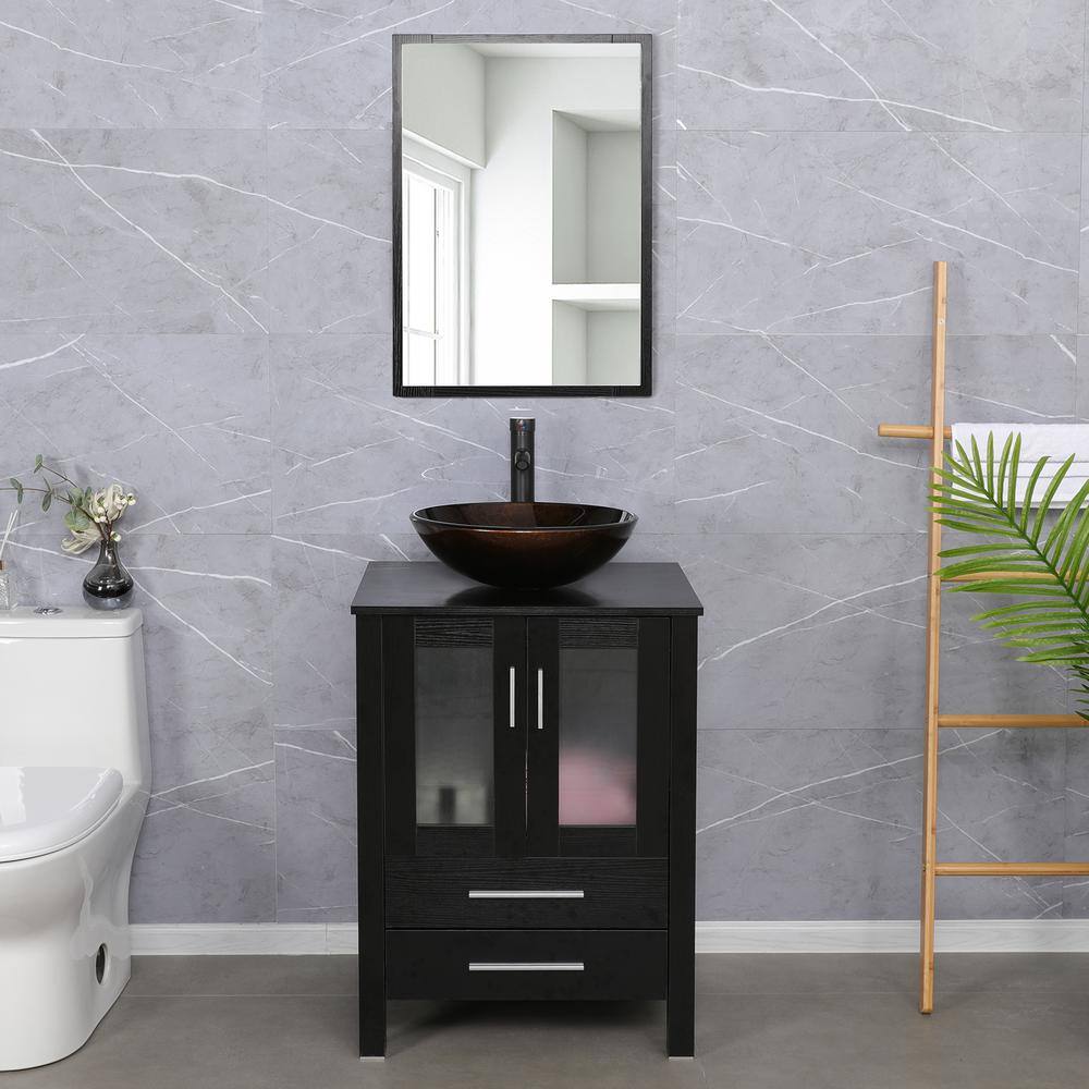 Have a question about eclife 24 in. W x 20 in. D x 32 in. H Single Sink Bath Vanity in Black ...